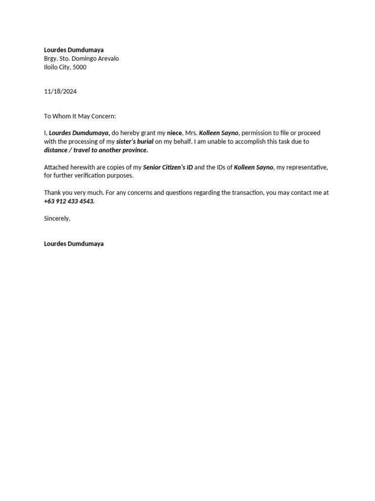 Sample Template For Dfa Authentication | PDF | Law