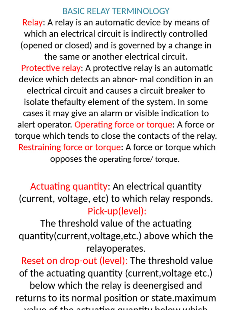 Basic Relay Terminology | PDF | Relay | Electronics