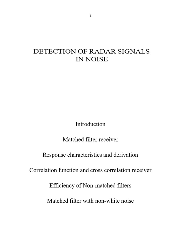 Unit 5-2 | PDF | Radar | Filter (Signal Processing)