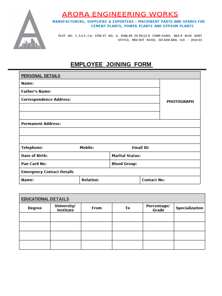 Joining Form | PDF