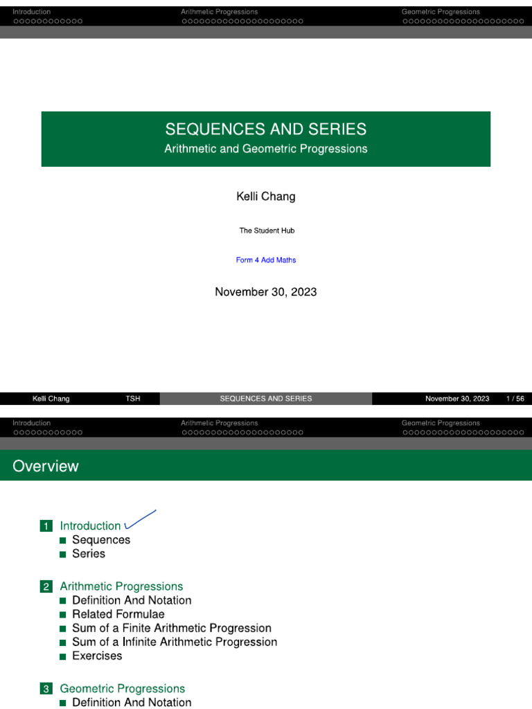 21 Sequences and Series (Introduction, Summation Notation) | PDF
