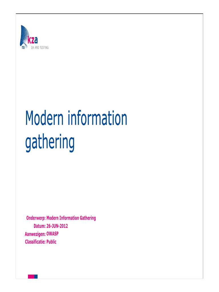 OWASP-Modern Information Gathering | PDF | Domain Name System | Transport Layer Security