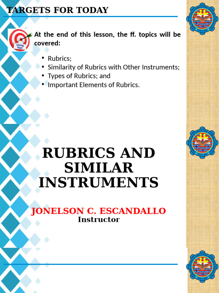 05 Rubrics and Similar Instruments | PDF | Rubric (Academic) | Cognition