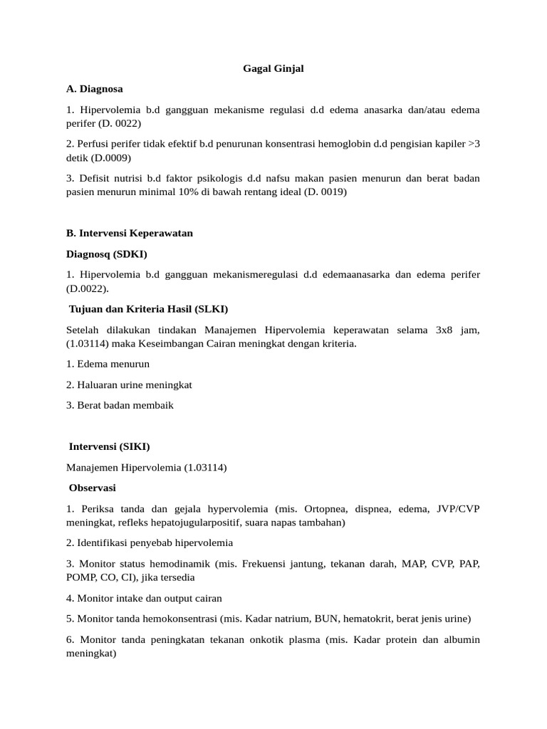Manajemen Keperawatan Gagal Ginjal | PDF | Pengembangan Diri | Sains ...