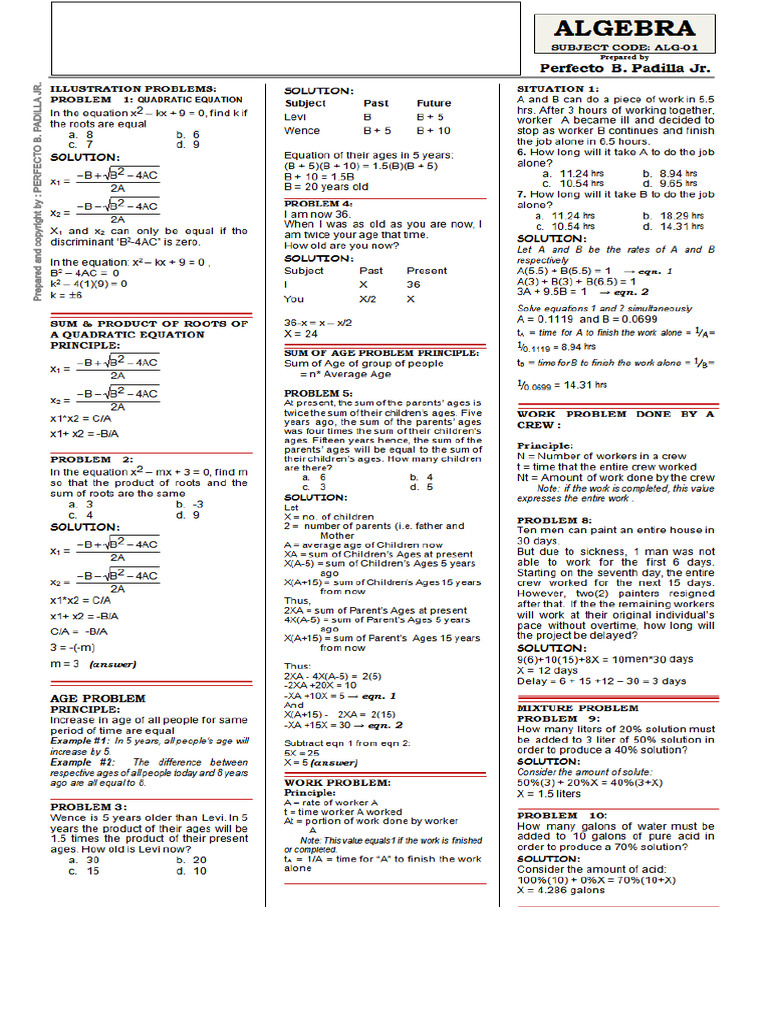 Padilla Review Notes and Problems | PDF Padilla Review Notes and Problems | PDF