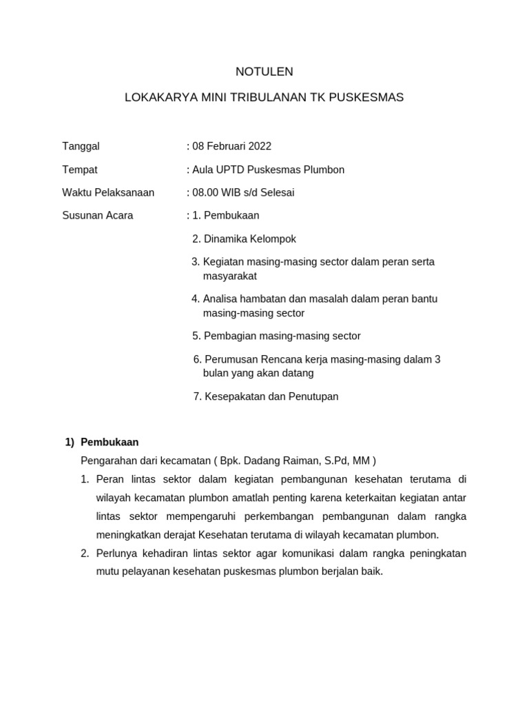 Notulen Lokcam 2022 | PDF