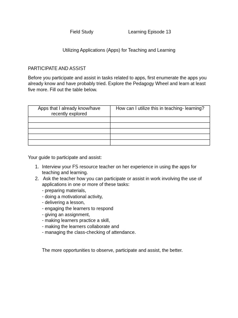FS2 Episode 13 | PDF | Learning | Teachers
