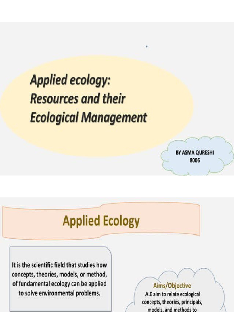 Applied Ecology and It's Management | PDF