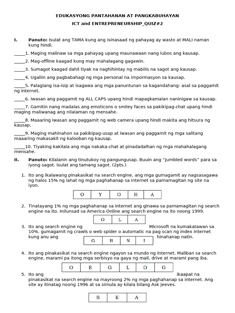 Epp Ictandentrep q2 | PDF