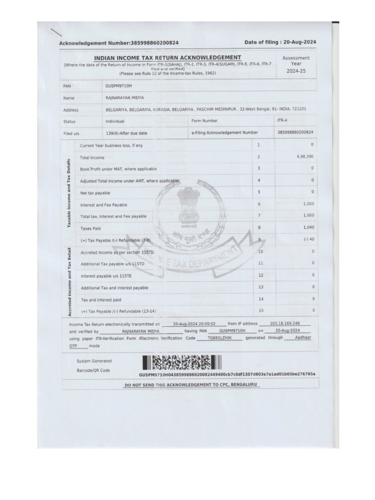 Microsoft Word - ITR 2024-25 | PDF