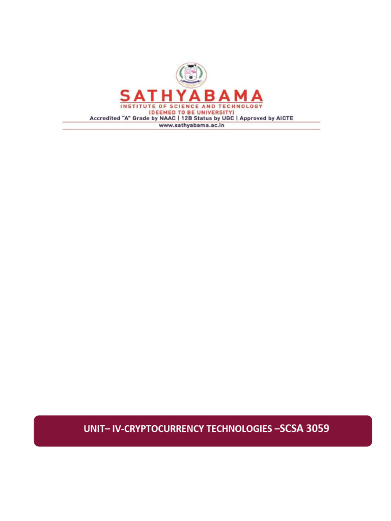 UNIT - 4 Notes | PDF | Cryptocurrency | Bitcoin UNIT - 4 Notes | PDF | Cryptocurrency | Bitcoin