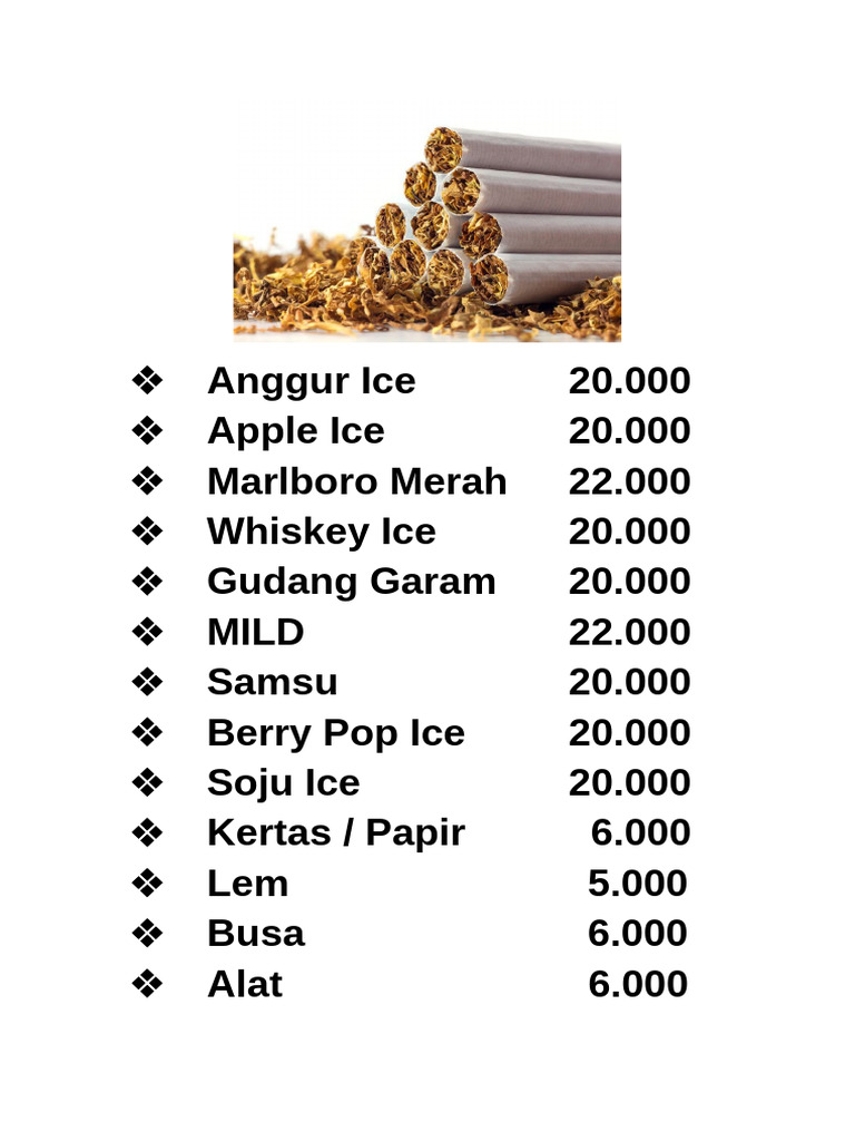 Daftar Harga Rokok | PDF