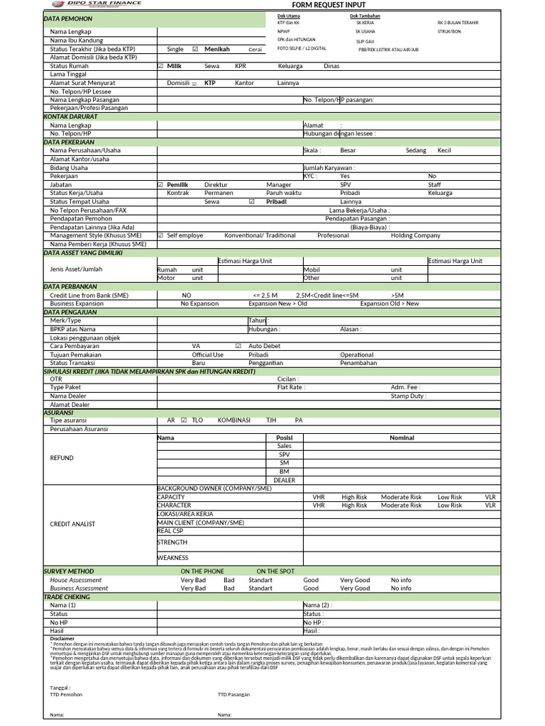 Form Request Input | PDF