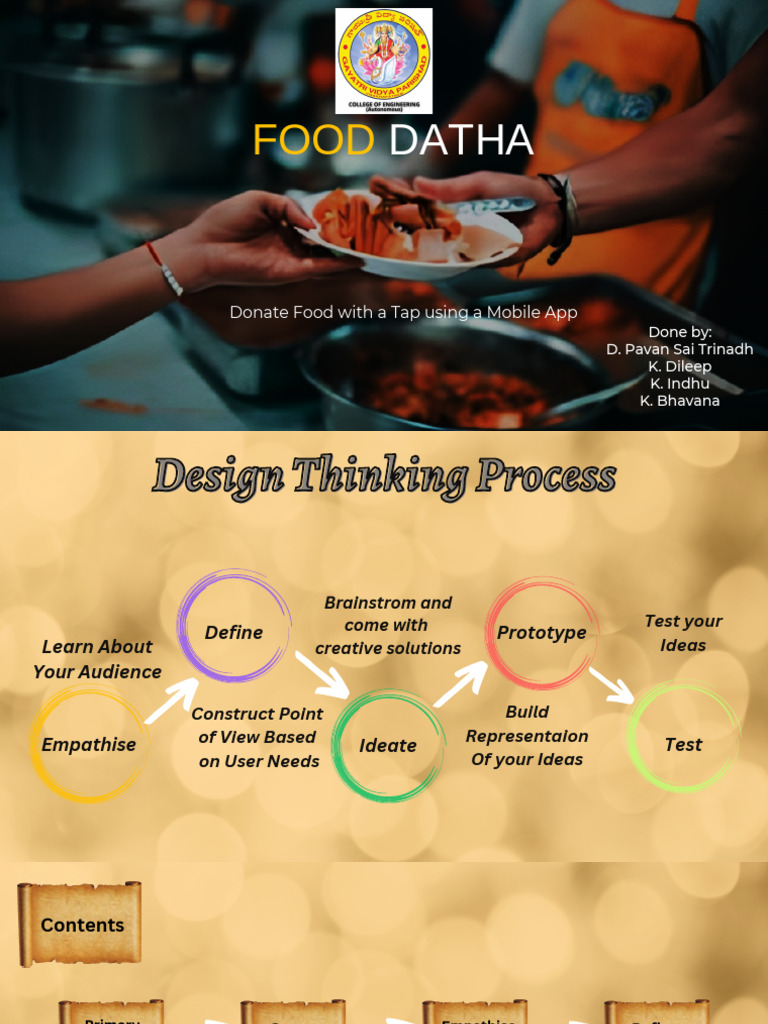Datha: Donate Food With A Tap Using A Mobile App | PDF | Android ...
