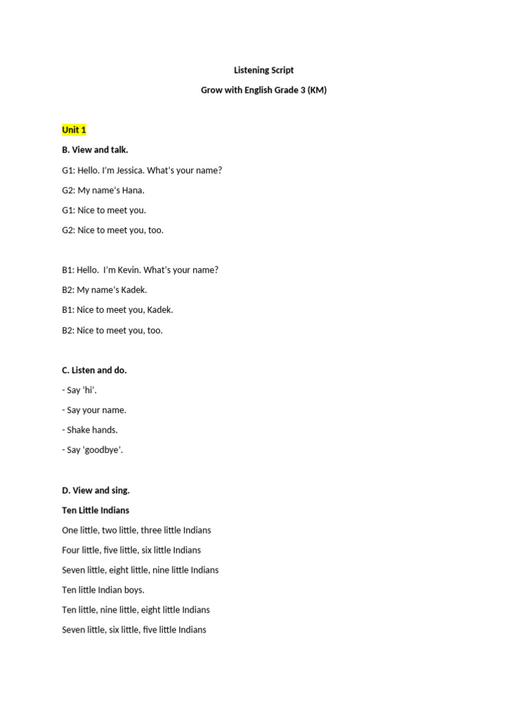 Grow With English 3 - Km-Listening Script-Listening Script Grow With ...