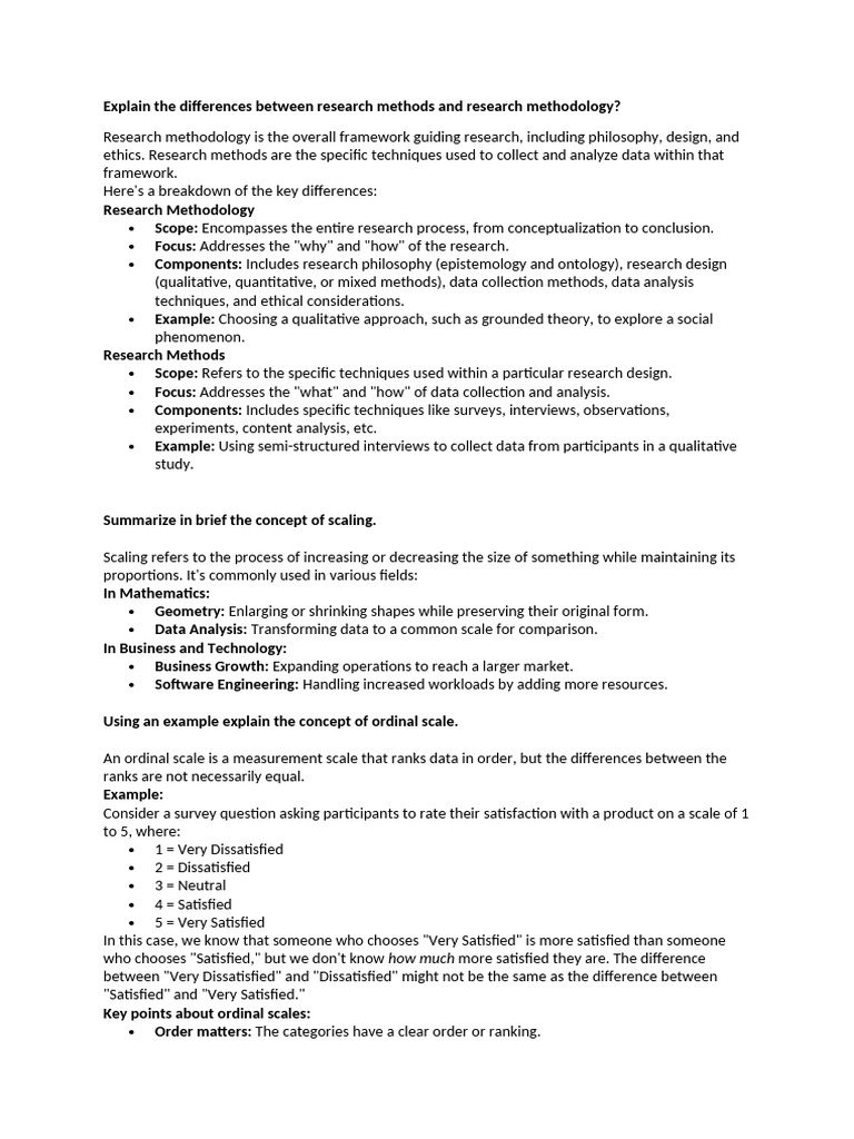 Explain The Differences Between Research Methods and Research Methodology | PDF | Type I And ...