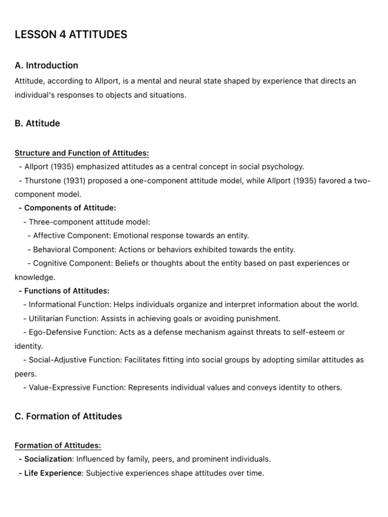 Understanding Attitudes in Psychology | PDF | Attitude (Psychology ...