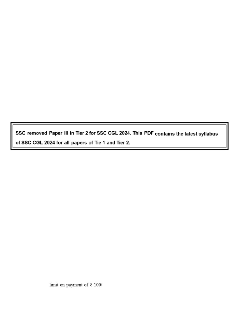 SSC CGL 2024 Syllabus | PDF | Cost Of Living | Sampling (Statistics)