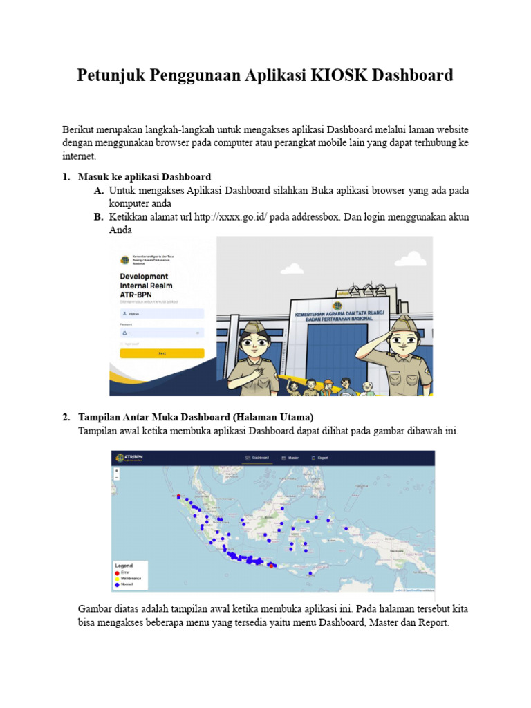 Panduan Dashboard Kiosk | PDF
