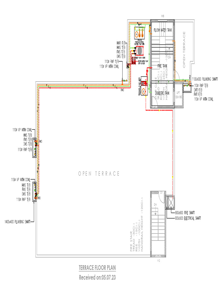 Typical Terrace Plumbing Layout | PDF