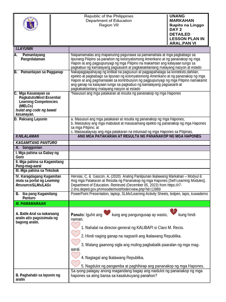 Aral - Pan Q2 DLP Week 7 Day 2 | PDF