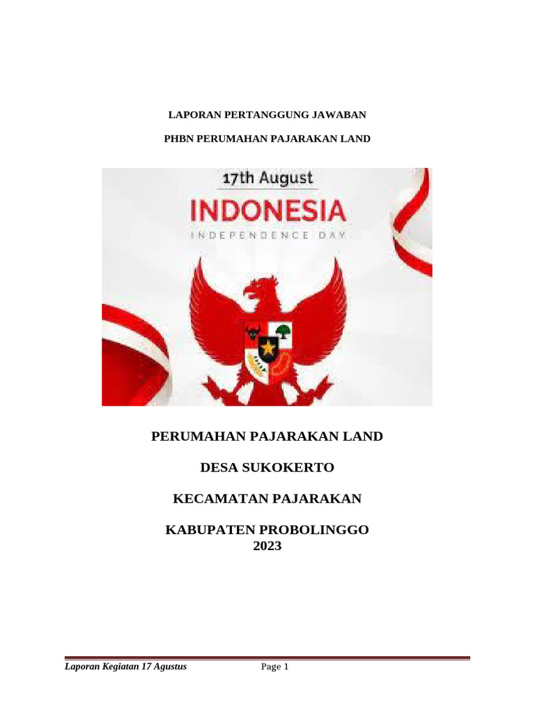 Laporan LPJ PHBN Pajarakan Land 2023 | PDF