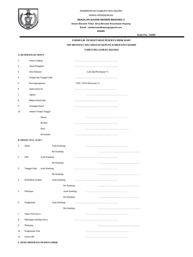Folmulir PPDB 2023-2024 | PDF | Olahraga & Rekreasi