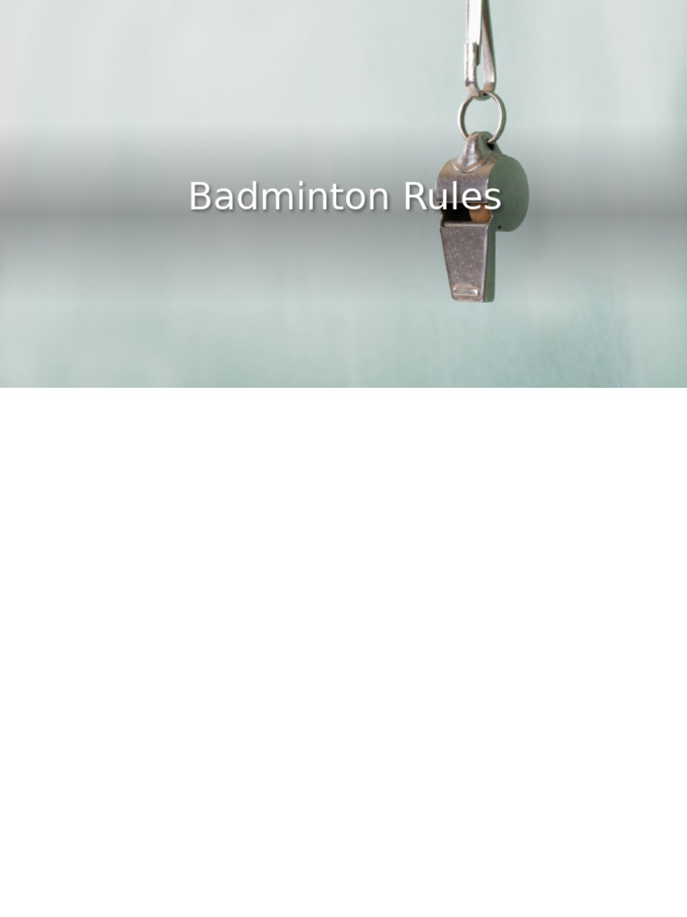 Badminton Rules | PDF