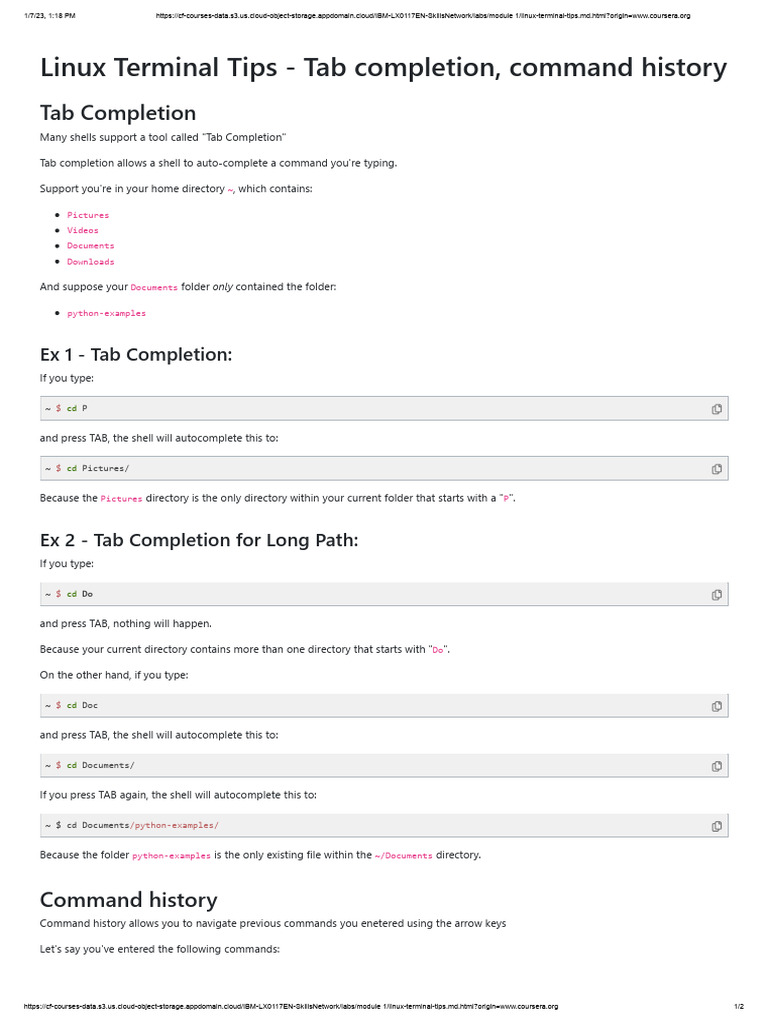 Linux Terminal Tips - MD | PDF | Directory (Computing) | Operating System Families