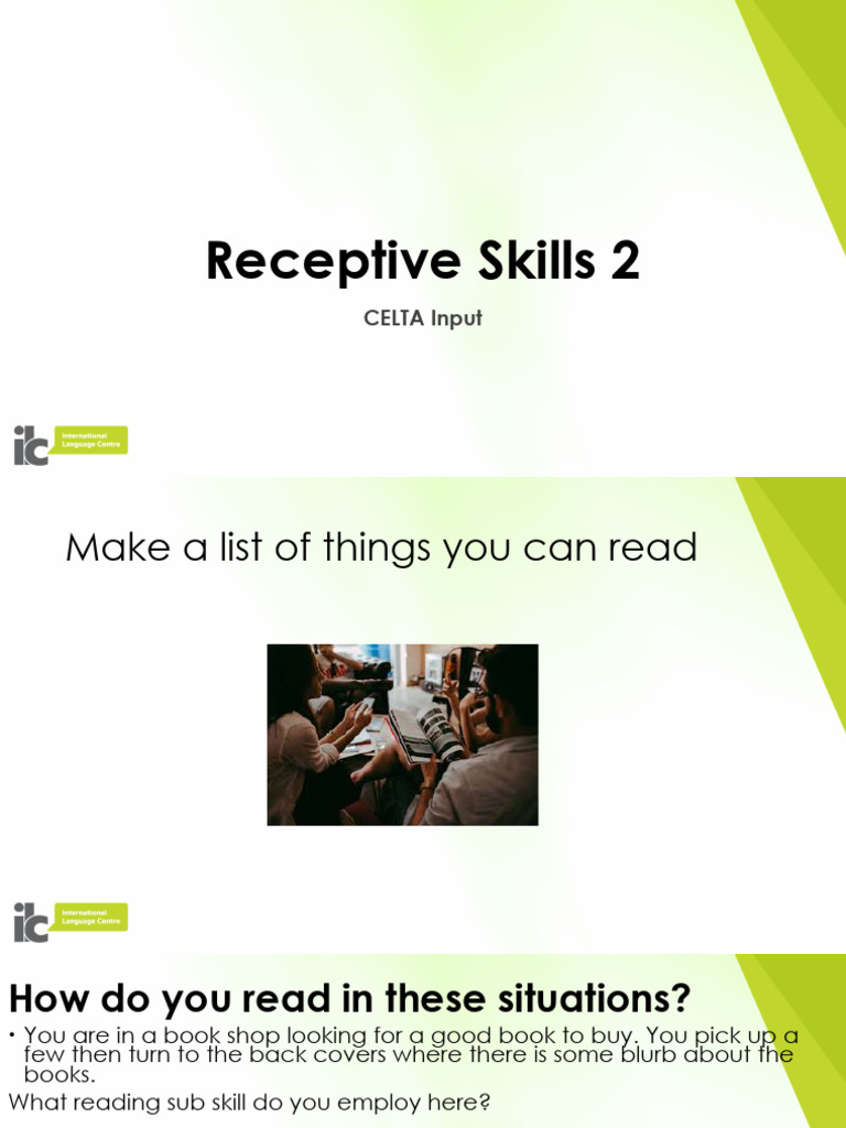Receptive Skills 2 | PDF | Reading Comprehension | Cognitive Science