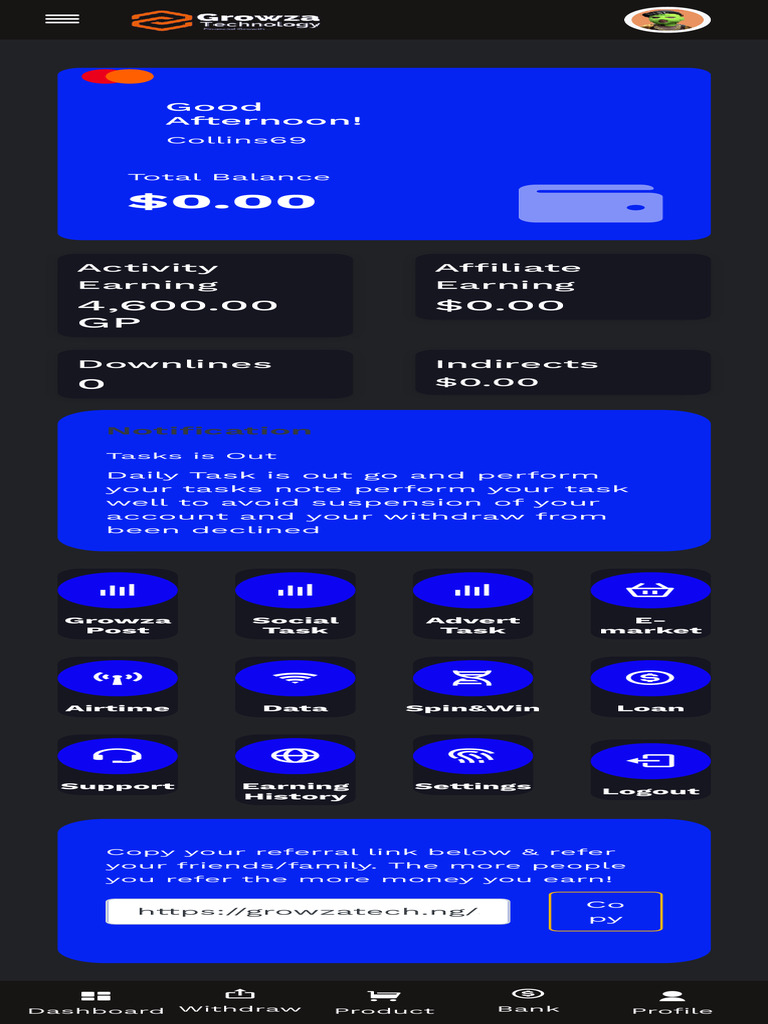 Dashboard - Growza Tech | PDF