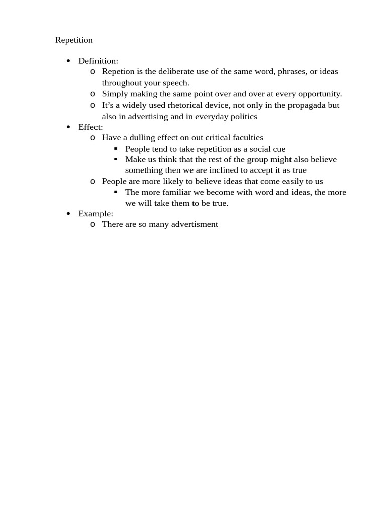 Repetition | PDF