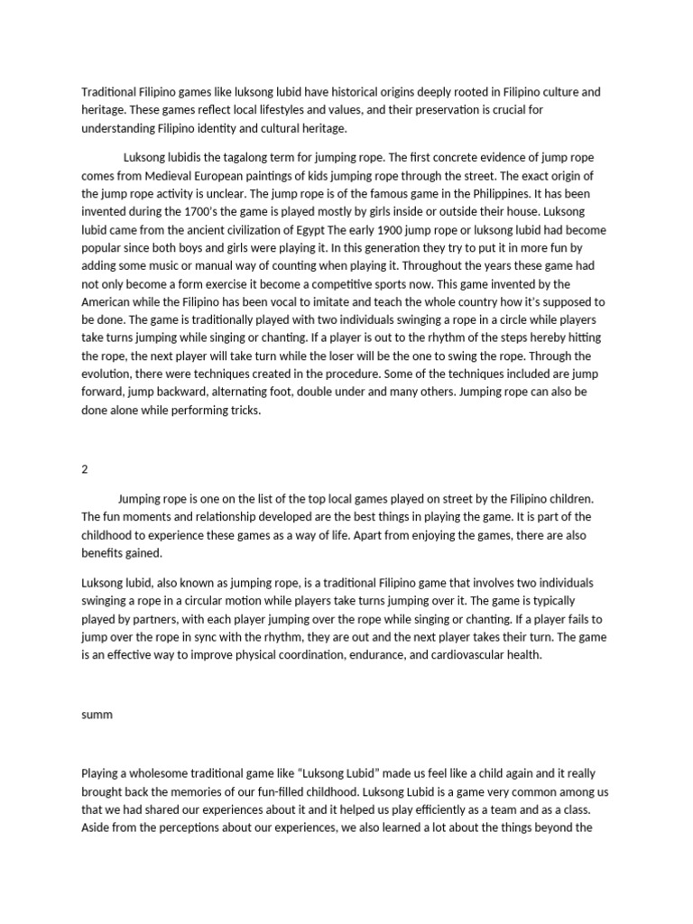 Traditional Fil WPS Office | PDF | Sports & Recreation | Games & Activities