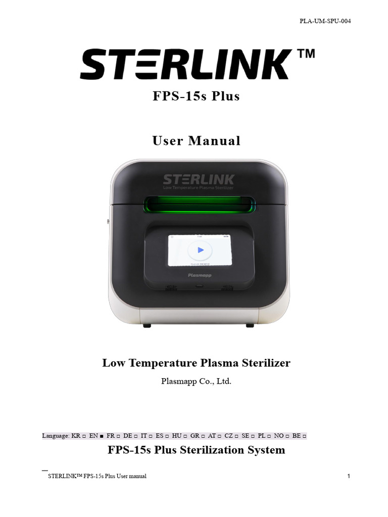 Sterlink fps15s Plus | PDF | Sterilization (Microbiology) | Medical Device