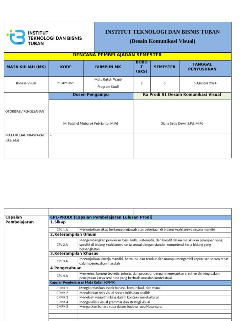 RPS Bahasa Visual | PDF | Seni