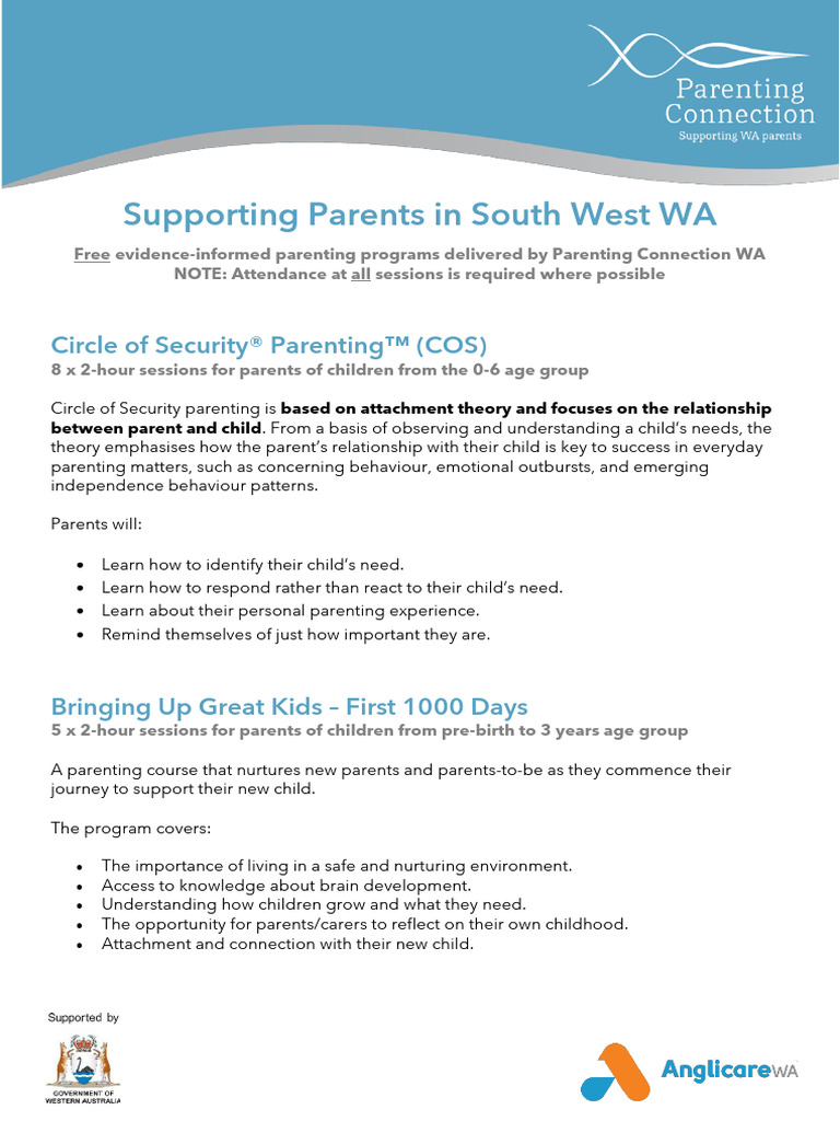 PCWA SW Parenting Programs V6 | PDF | Parenting | Adolescence