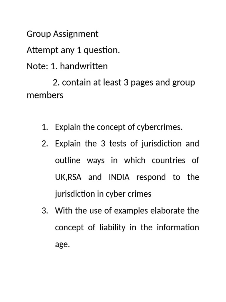 CYBER CRIME Group Assignment | PDF