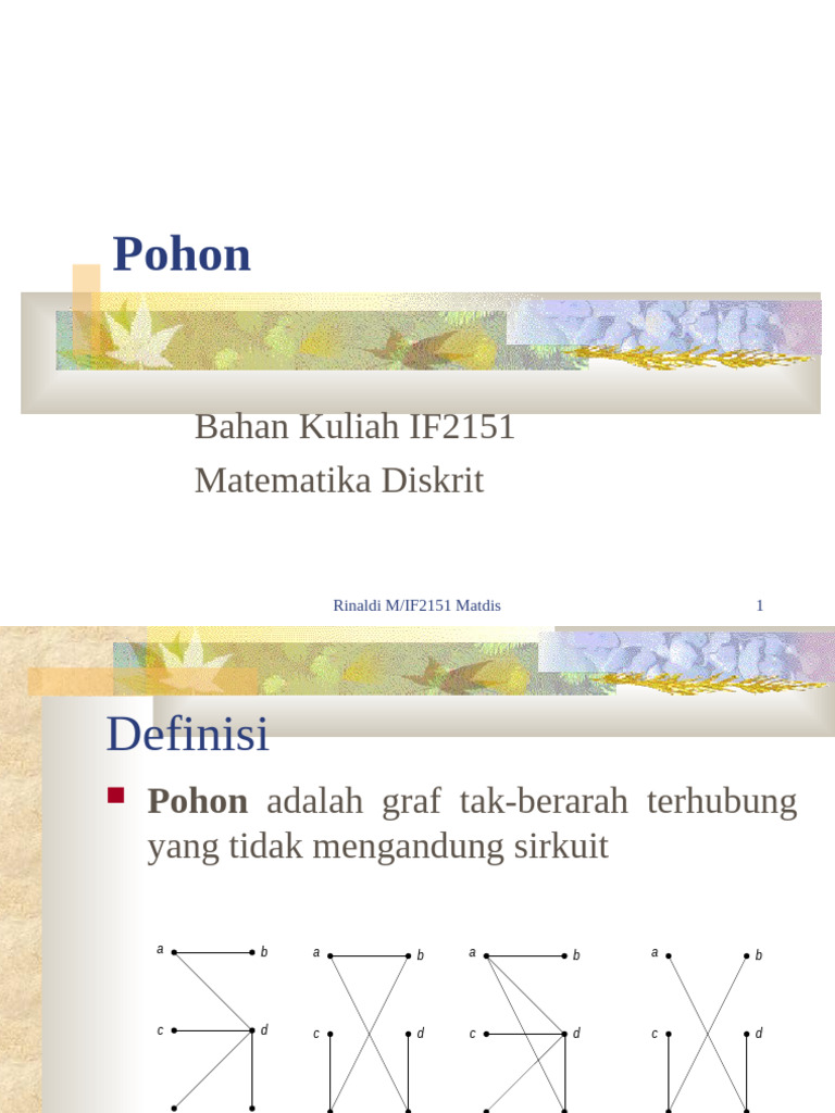 Definisi dan Aplikasi Pohon dalam Matematika Diskrit | PDF