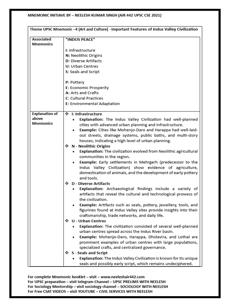 Theme UPSC Mnemonic - 4 | PDF | Social Science