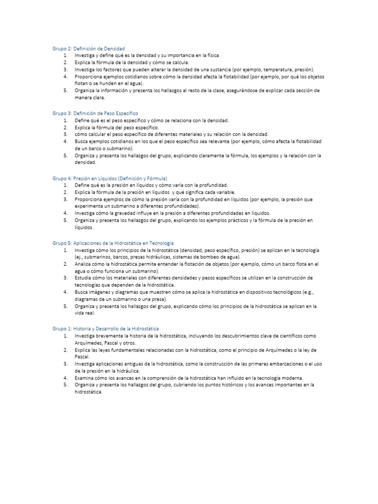 Temas para Exposiciones | PDF | Peso | Flotabilidad