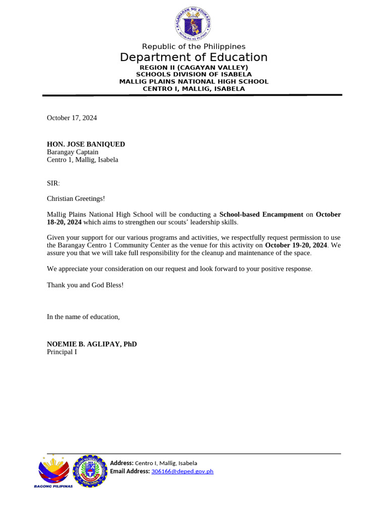 Letters of Invitation To The Different Government Agencies BSP - GSP | PDF | Philippines ...