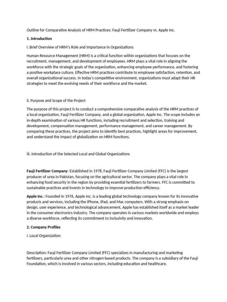 Comparative HRM Practices: FFC vs. Apple | PDF | Human Resource Management | Recruitment