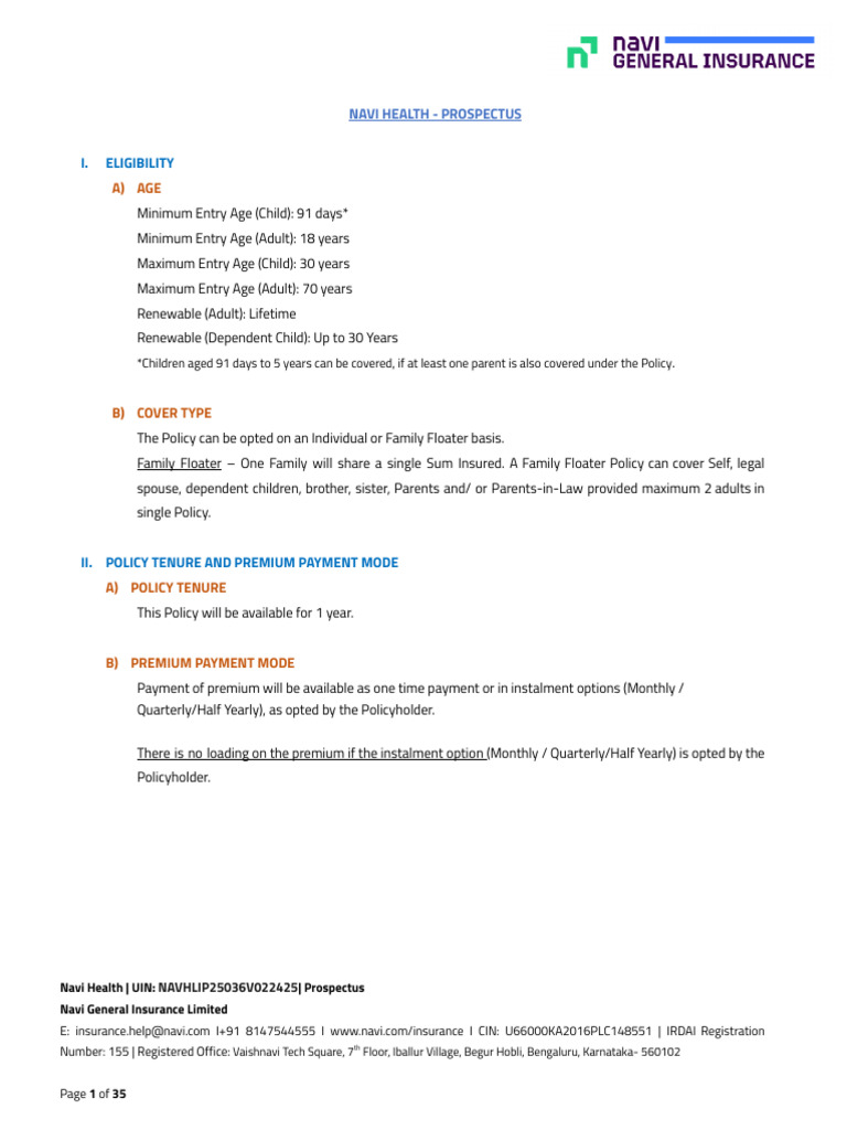 Prospectus | PDF | Insurance | Hospital