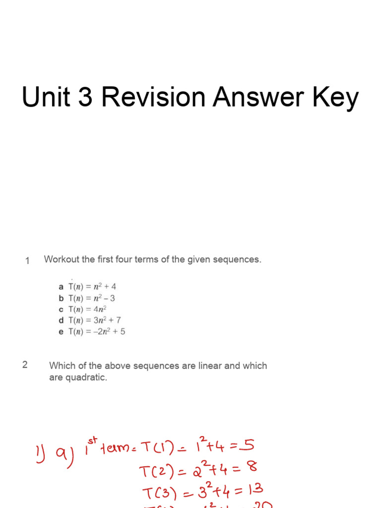 Unit 3 Revision Ans Key | PDF
