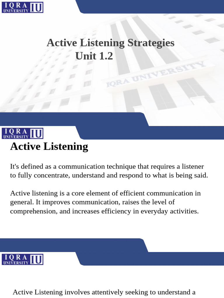 Active Listening 1.2 | PDF