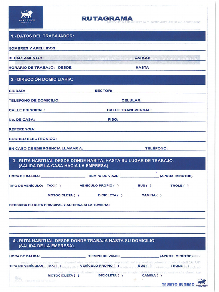 Formato Rutagrama | PDF