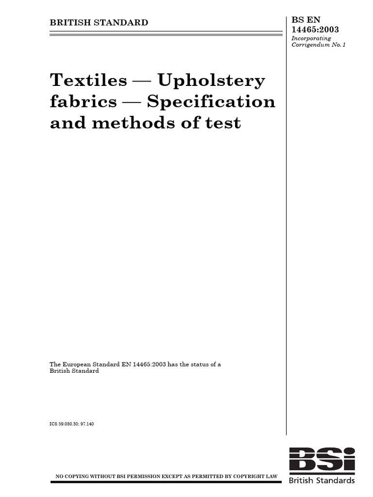 BS en 14465-2003 (2004) | PDF | Textiles | Yarn