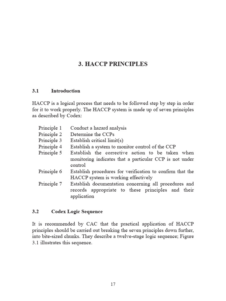 3-3. HACCP PRINCIPLeS | PDF | Hazard Analysis And Critical Control Points | Verification And ...