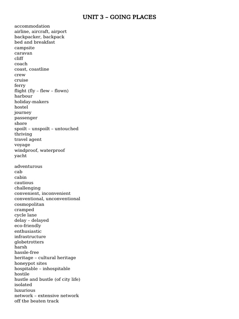 U3 - Going Places | PDF