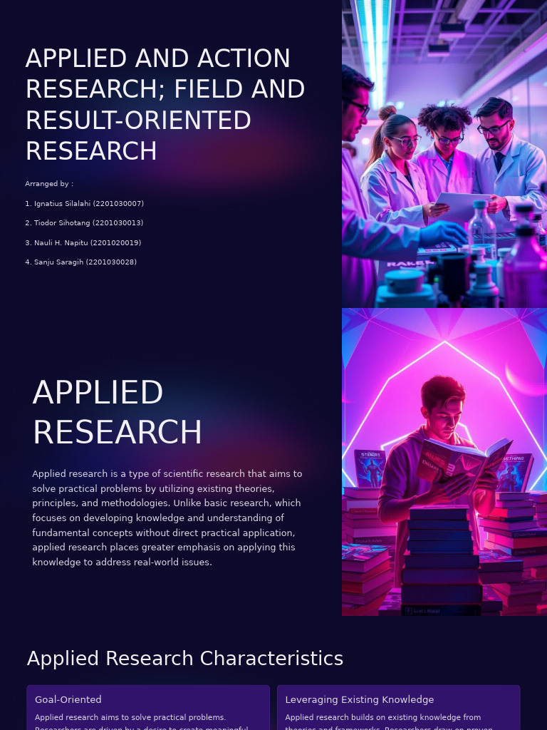 Applied and Action Research Overview | PDF | Methodology | Qualitative ...